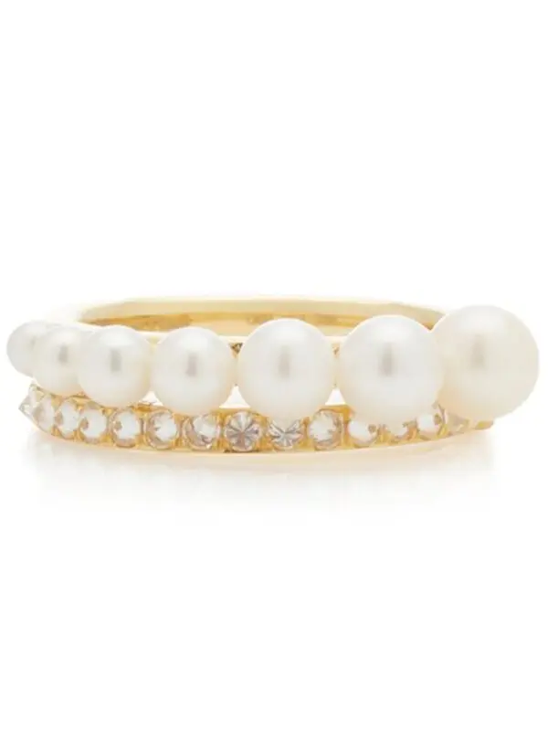 LAUREN X KHOO Diamond Pearl Mitosis Ring