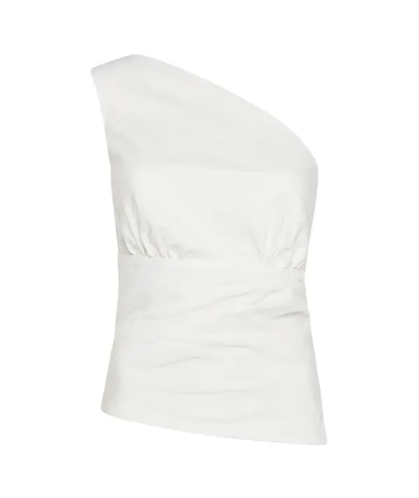 PARIS GEORIGA Lula Asymmetric Silk-cotton Top