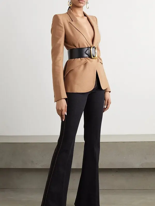 Alexander McQueen Ruffled Wool Blazer