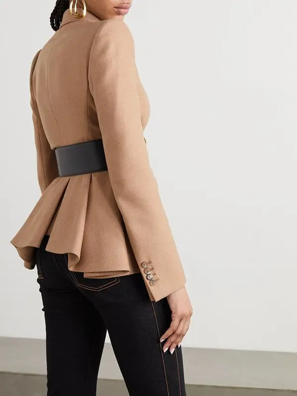 Alexander McQueen Ruffled Wool Blazer