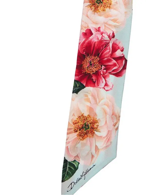 DOLCE & GABANA Slim Silk Printed Scarf