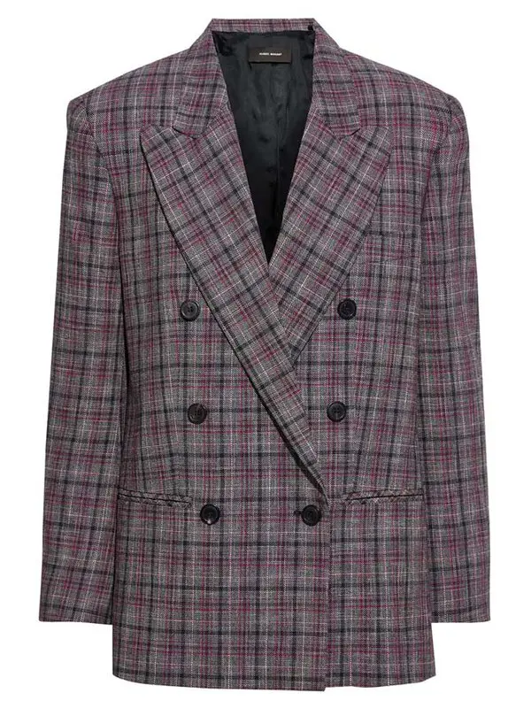Isabel Marant Deagan Double-breasted Checked Wool And Cotton-blend Blazer