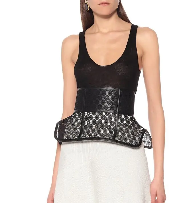 Loewe Obi Lace-trimmed Leather Corset Belt
