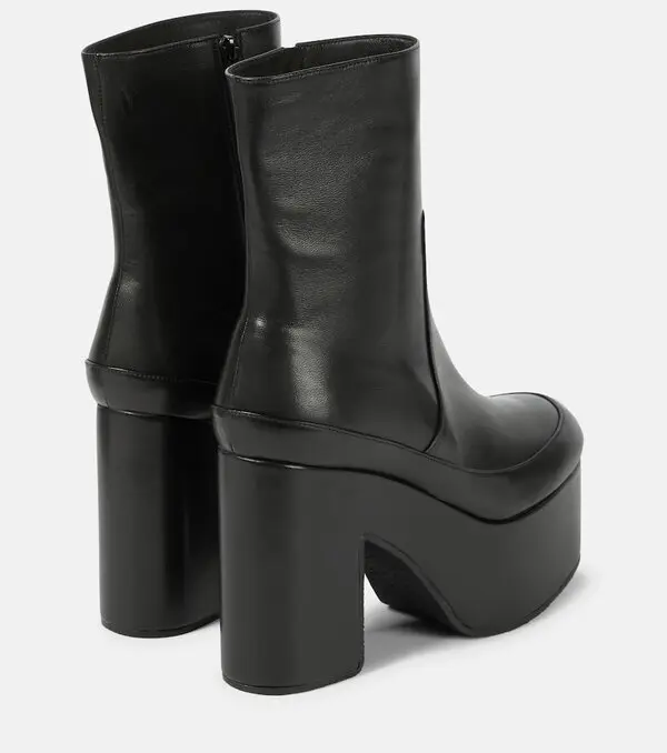 Dries Van Noten Leather Platform Ankle Boots