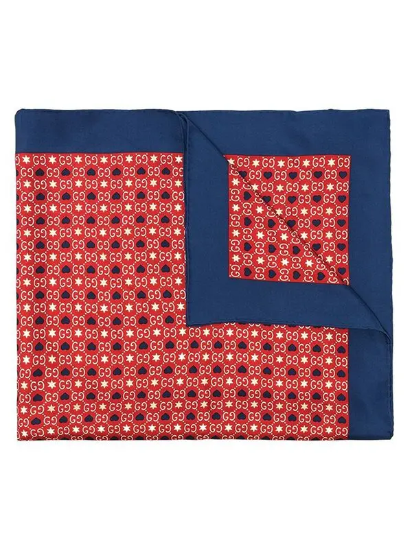 Gucci Heart And Stars Silk Scarf