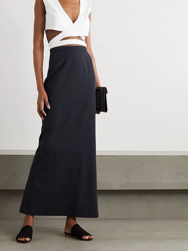 Alaïa Wool-crepe Midi Skirt