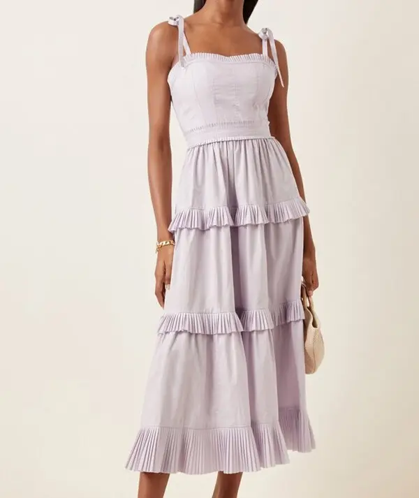 Ulla Johnson Lune Tiered Cotton Midi Dress