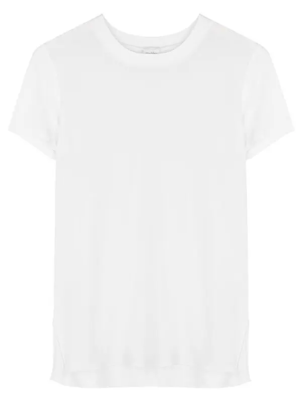 Max Mara Leisure Posato White Silk And Jersey T-shirt