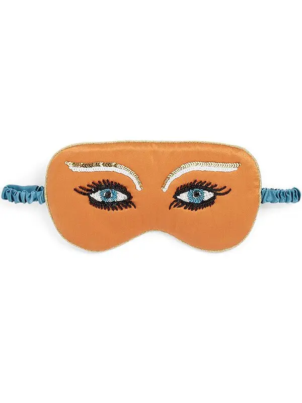 Olivia Von Halle Embroidered Eyes Sleep Mask