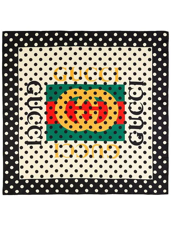 Gucci Vintage Logo Polka Dot Shawl
