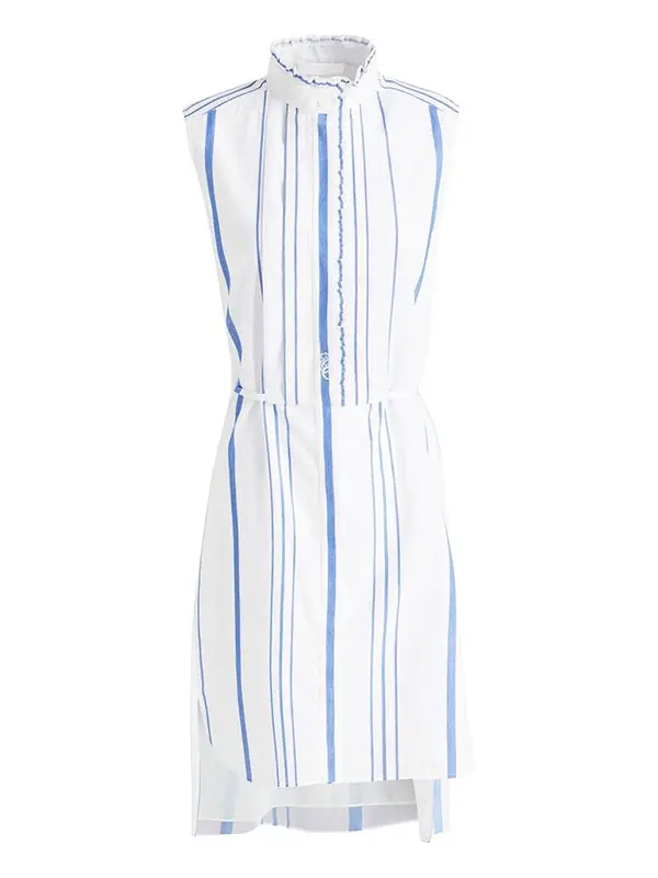 Chloé Crepe-paneled Striped Cotton-jacquard Mini Dress