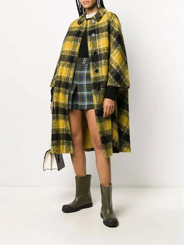 Red Valentino Checked Swing Coat