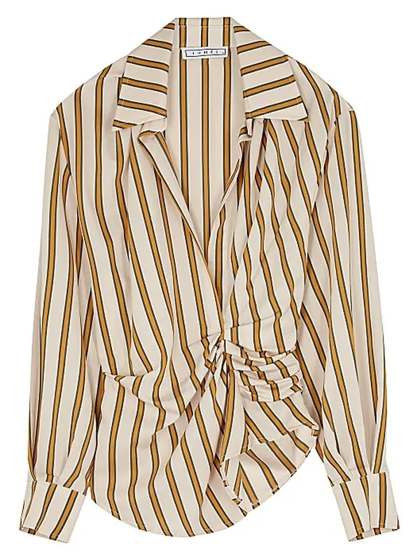 IN THE MOOD FOR LOVE Joelle Striped Draped Shirt