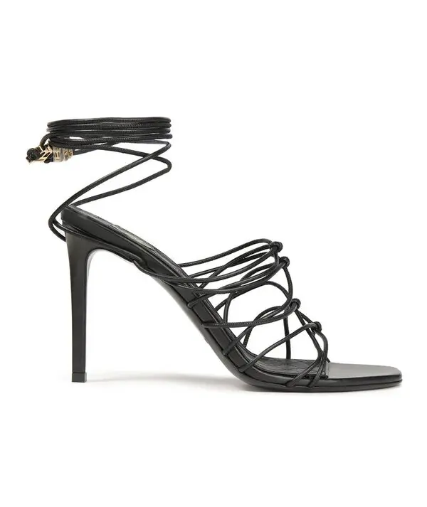 Balmain Mikki Lace-up Knotted Leather Sandals