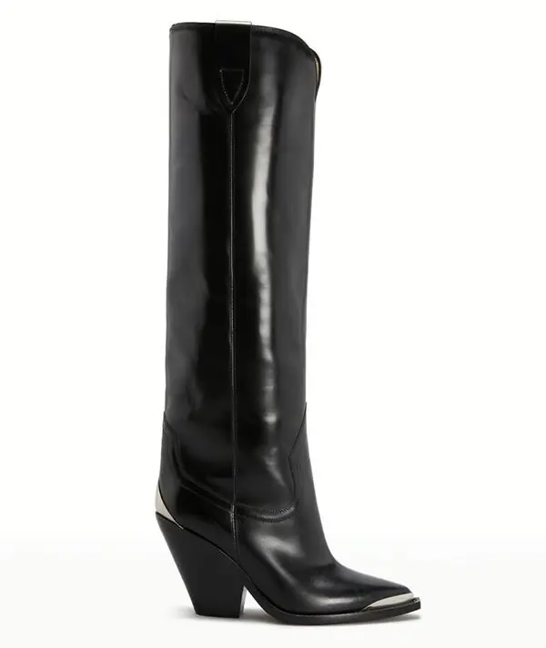 Isabel Marant Lomera Calfskin Metal-tip Western Knee Boots