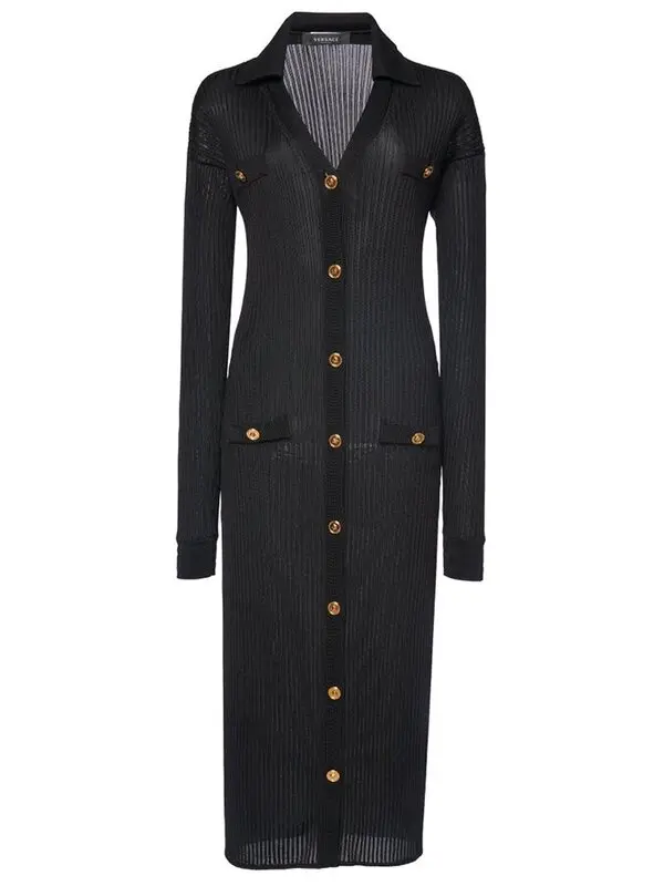 Versace Button Front Cady Dress