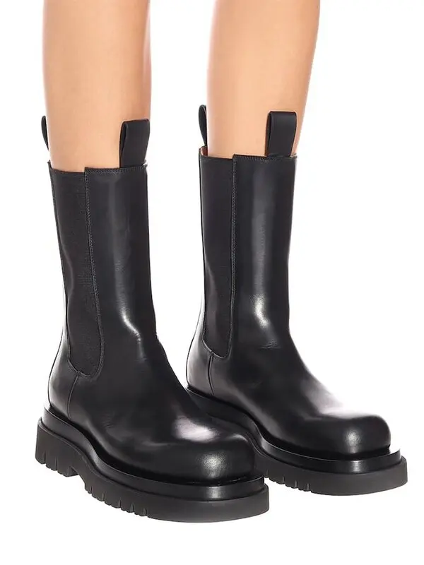 Bottega Veneta Bv Lug Leather Ankle Boots