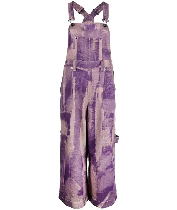 DIESEL® Tie-dye Print Denim Dungarees