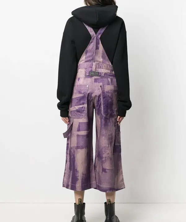 DIESEL® Tie-dye Print Denim Dungarees