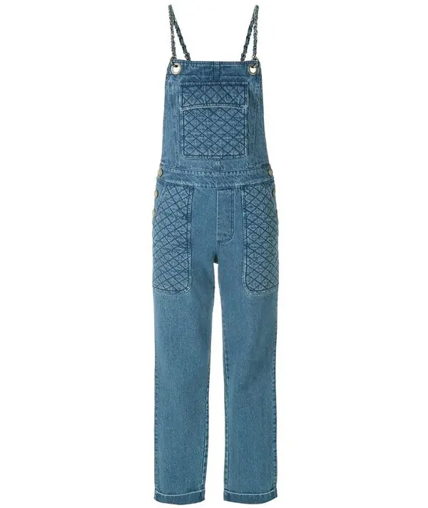 ANDREA BOGOSIAN Quilted Straight Leg Dungarees
