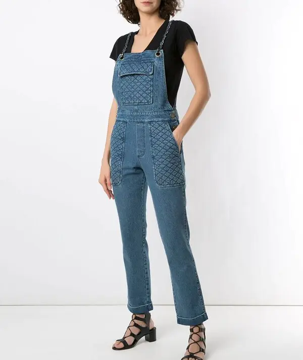 ANDREA BOGOSIAN Quilted Straight Leg Dungarees
