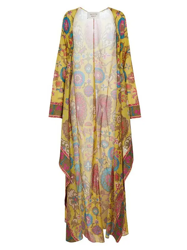 Valentino Garavani Printed Cotton And Silk Kaftan