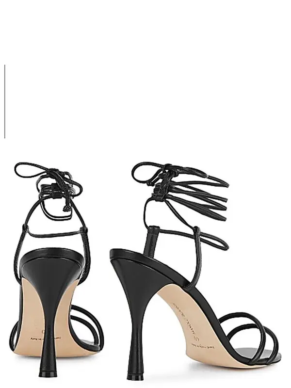 MANOLO BLAHNIK Cochisa 105 Black Leather Sandals