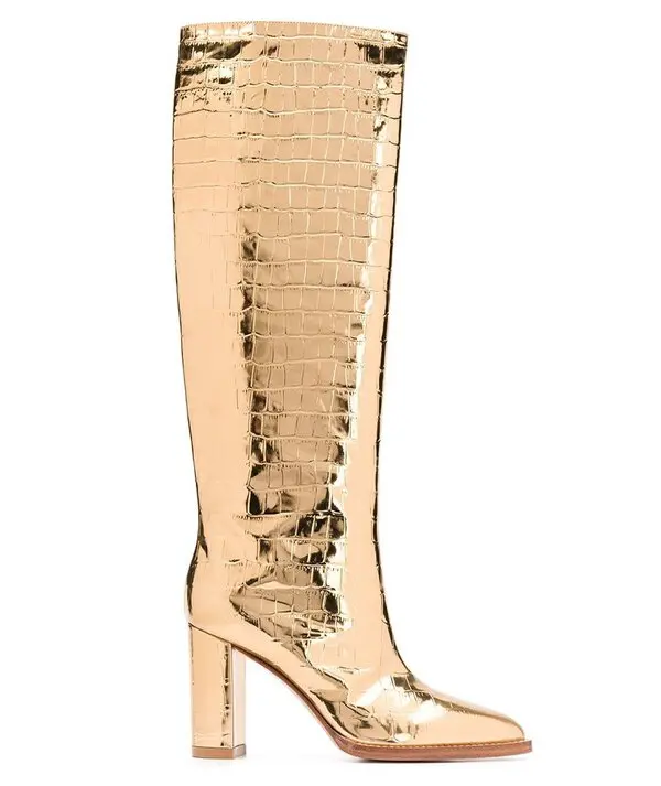 GIANVITO ROSSI Metallic Knee-high Boots