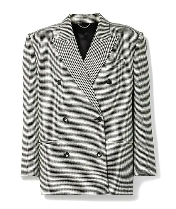 MAGDA BUTRYM Oversized Double-breasted Houndstooth Wool-blend Blazer