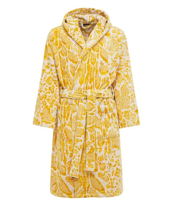 Roberto Cavalli Gold New Hooded Cotton Bathrobe