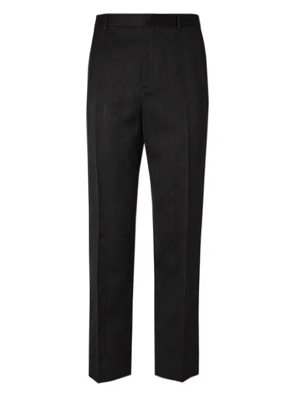 Saint Laurent Wool, Silk And Cotton-blend Jacquard Trousers