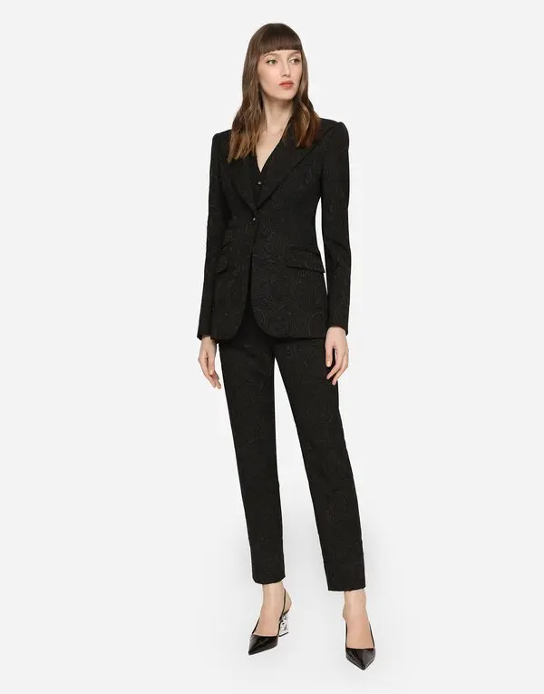 Dolce & Gabbana Ornamental Jacquard Turlington Blazer - Black