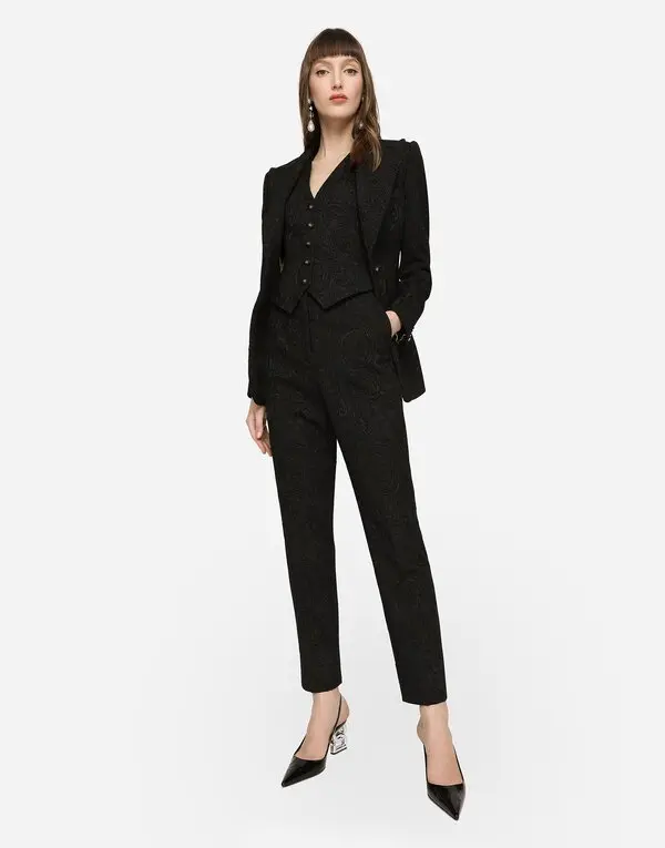 Dolce & Gabbana Ornamental Jacquard Turlington Blazer - Black