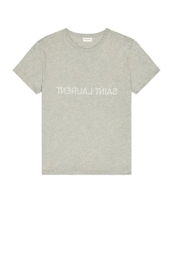 Saint Laurent Reverse T-shirt In Grey - Gris