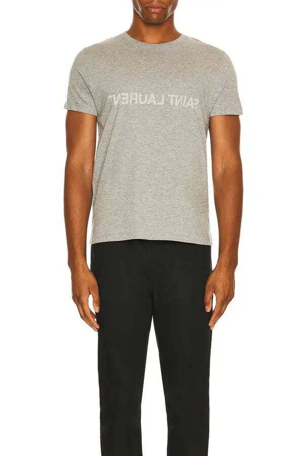 Saint Laurent Reverse T-shirt In Grey - Gris