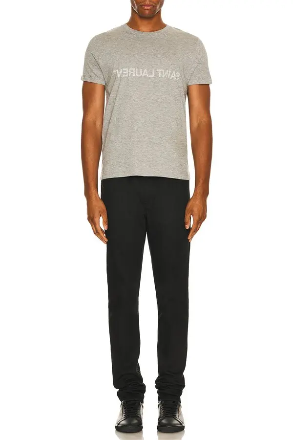 Saint Laurent Reverse T-shirt In Grey - Gris