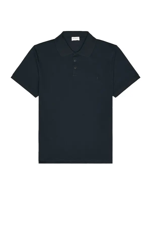 Saint Laurent Sport Polo In Blue - Marine