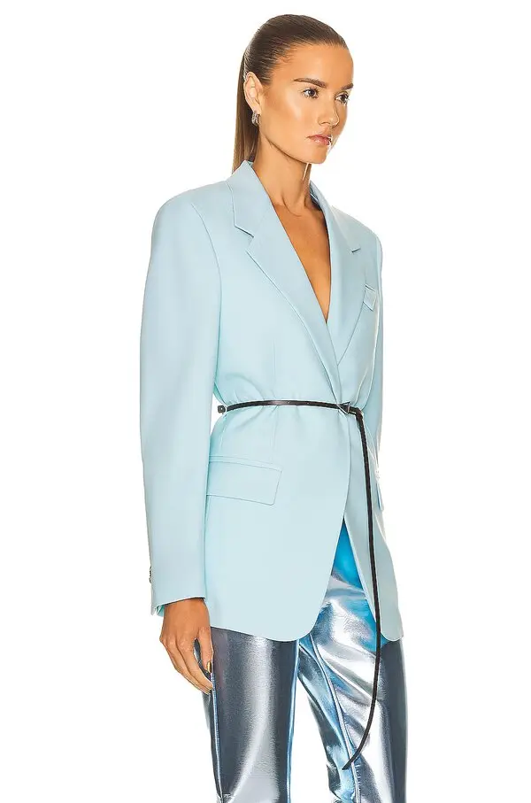 Bottega Veneta Tailored Blazer Jacket In Baby Blue