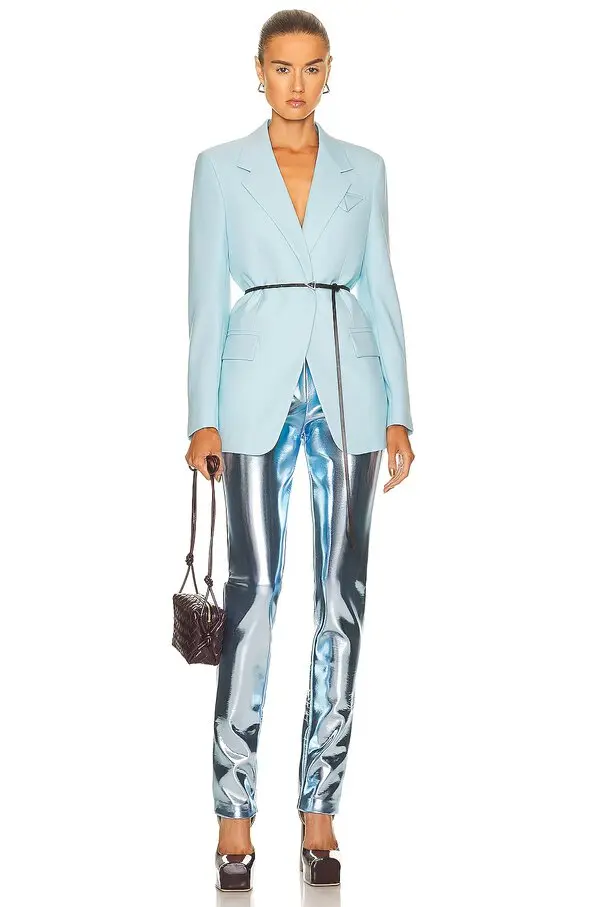 Bottega Veneta Tailored Blazer Jacket In Baby Blue