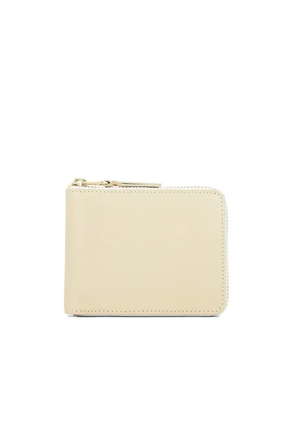 Comme Des Garçons Classic Leather Zip Wallet In Ivory - White