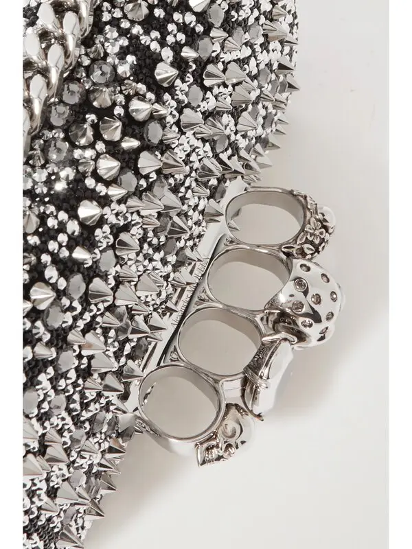 Alexander McQueen Jewelled Satchel Mini Embellished Shoulder Bag - Black