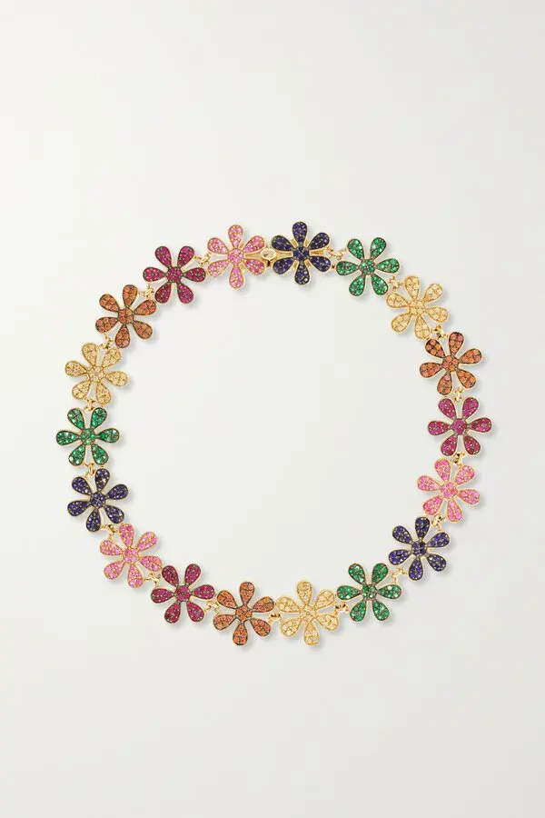 SYDNEY EVAN Rainbow Daisy Multi-stone Bracelet