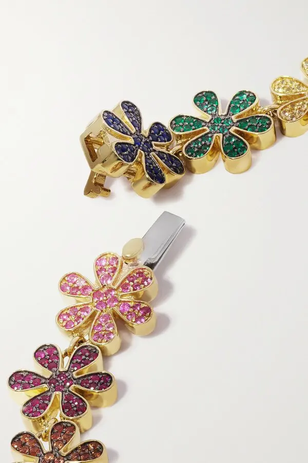SYDNEY EVAN Rainbow Daisy Multi-stone Bracelet