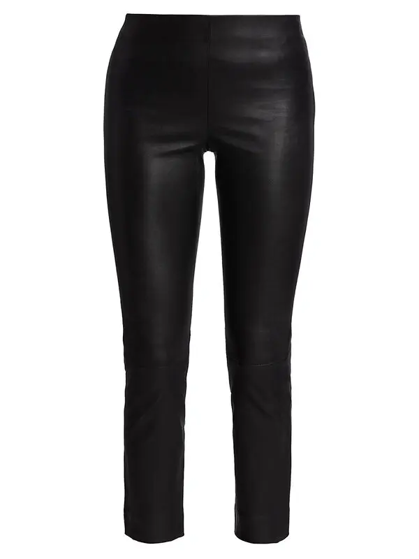 Vince Leather Slim-fit Ankle Pants