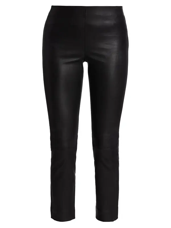 Vince Leather Slim-fit Ankle Pants