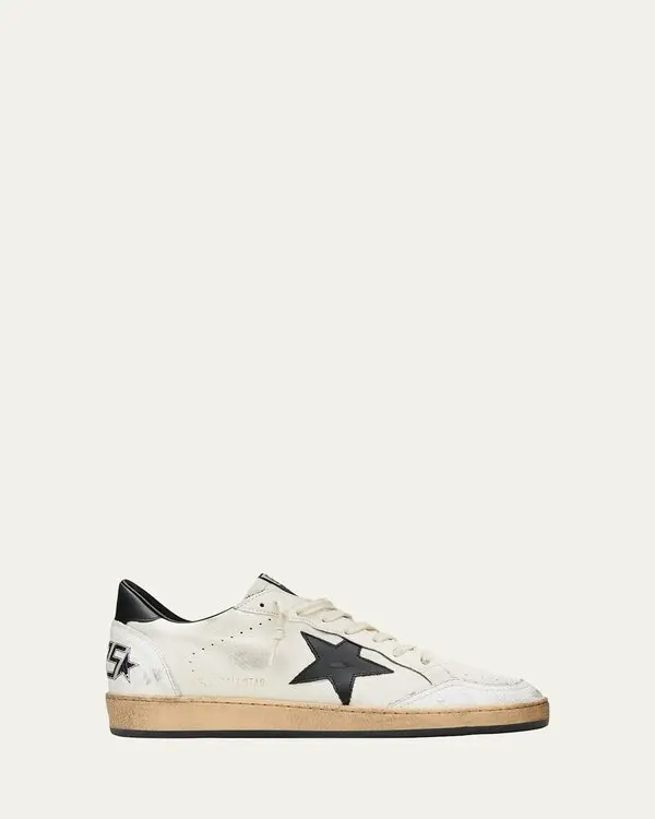Golden Goose Ball Star Distressed Low-top Sneakers - White/blac