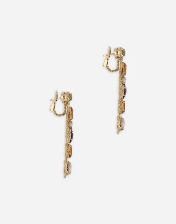 Dolce & Gabbana Rainbow Gemstone Earrings - Yellow Gold
