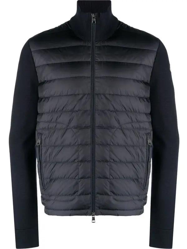 Moncler Quilted Front Zip Jacket - Blue