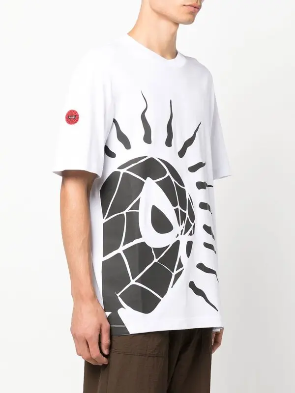 Moncler Spider-Man Print Round-Neck T-Shirt - White | Editorialist