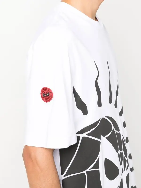 Moncler Spider-Man Print Round-Neck T-Shirt - White | Editorialist